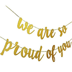 Glitter Graduation Banner Graduation Party Supplies We’re so Proud of You Glitter Burlap Sign Grad Garland Pennant Graduation Favors Decoration