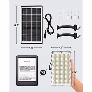 JACKYLED Solar Lights Outdoor 299 LED 1000 Lumens Bright Solar Wall Spotlight with 4000mAh Battery IP65 Waterproof Dusk to Dawn Auto Lighting for Front Door Balcony Shop Barn Garage (Black, 2-Pack)