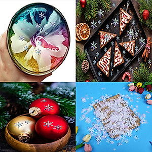 CCINEE 800pcs Glitter Snowflake Confetti White Decorative Snowflake Scatter Confetti for Christmas Birthday Party Wedding Home Decoration