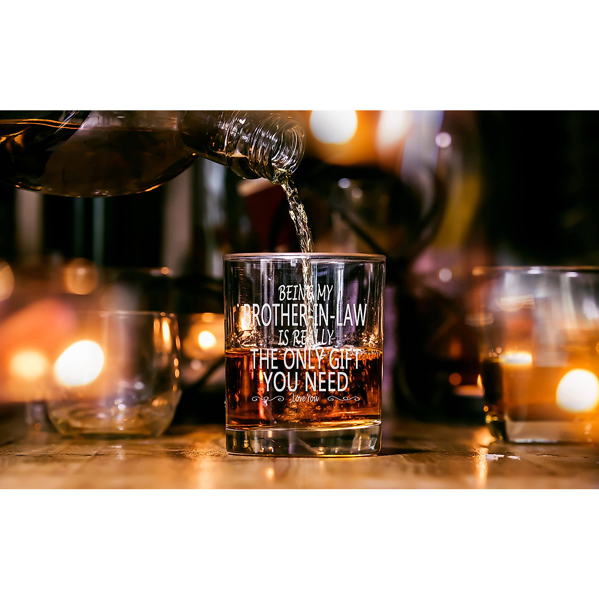 CARVELITA Being My Brother In Law Is Really The Only Gift You Need - 11oz Old Fashioned Bourbon Rocks Glass - Big Brother Gifts - Brother Birthday Gift - Brother Gifts From Sister - Gifts For Brother