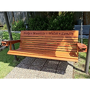 5 Ft Cypress Porch Swing with Custom Engraving