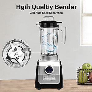 Potlimepan Professional Countertop Blenders, 1300W & 72 oz Smoothie Maker Blender, Stainless Steel Blenders, Ice Crushing, Juicer, Smoothie, Soymilk, Silver