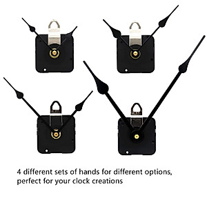TIKROUND 12888 Quartz DIY Wall Clock Movement Mechanism Battery Operated DIY Repair Parts Replacement with 4 Sets Hands Total Shaft Length 23/32 inch .…