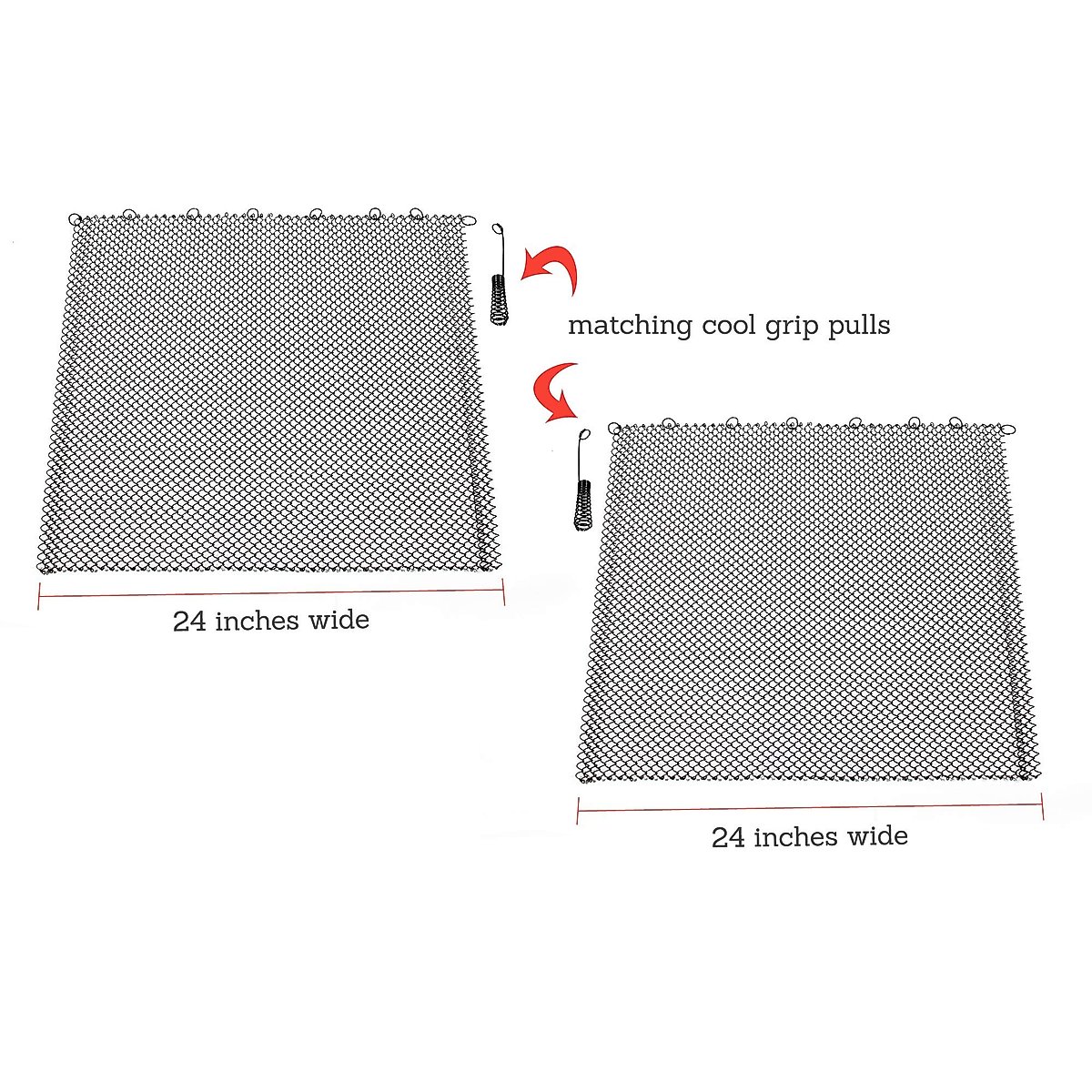 Enhance the Style of Your Fireplace with a Condar Mesh Screen. Fireplace Mesh Screen Curtain. 22" High. Includes 2 Panels, each 24" Wide.
