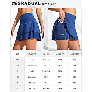 G Gradual Women's Pleated Tennis Skirts with 4 Pockets Athletic Golf Skorts Skirts for Women Layered Skirts for Workout Running (Royal Blue, Small)