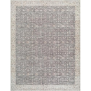 Livabliss x Our PNW Home Spokane Vintage Border Area Rug, 7'9" x 10', Charcoal/Tan
