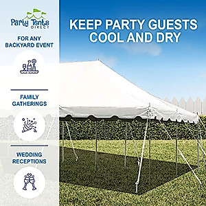 Party Tents Direct 20'x40' Canopy Tent, Weekender Canopy Pole Tent, Easy Up with Heavy Duty PVC White Top, 160 Person Capacity, Outdoor Canopies, Tents for Parties, Weddings & Events