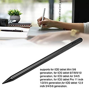Tablet Stylus, Touch Screen Pen High Accuracy Tilt Angle Sensor Power Saving with LED Indicator for Mini 5 6 Generation for Student (Black)