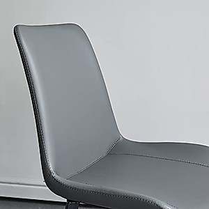 seonyou Dining Chairs Set of 4 Dark Grey Faux Leather for Kitchen Dining Room, Comfortable Mid Century Modern Chair with Metal Leg, Upholstered Big Side Chair for Living Room, Farmhouse