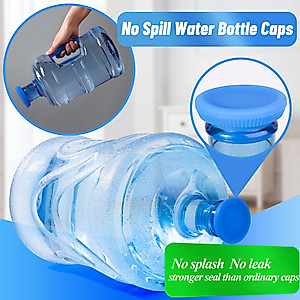 3 & 5 Gallon Water Jug Caps Reusable - Non-Spill 55mm Water Bottle Caps,Silicone Replacement Cap Lids Anti Splash 3 Pack，Leak Free