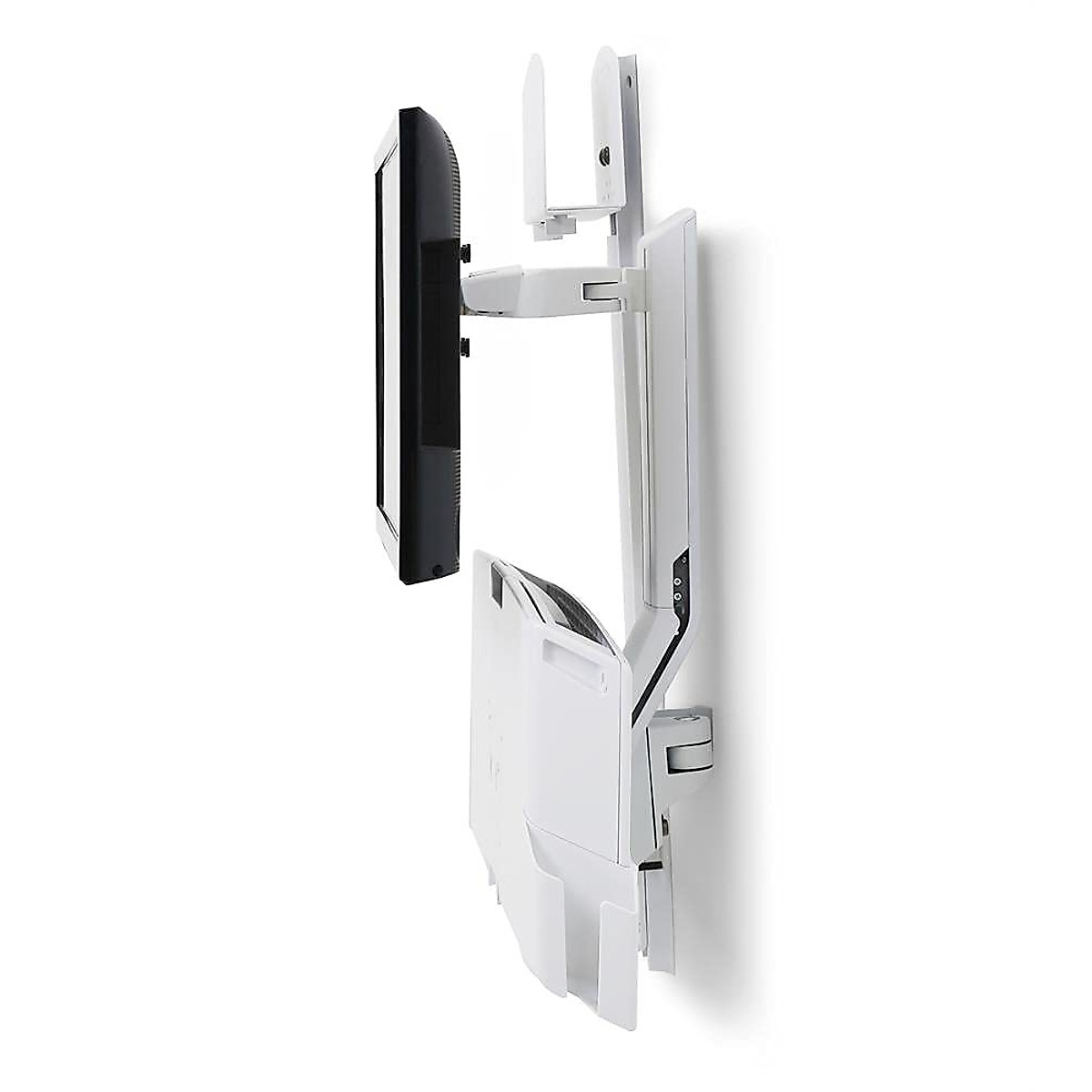 Ergotron StyleView Wall Mount for Monitor, Keyboard, Bar Code Scanner, CPU, Mouse - White - 1 Display(s) Supported24 Screen Support - 31.97 lb Load Capacity - 75 x 75, 100 x 100 VESA Standard