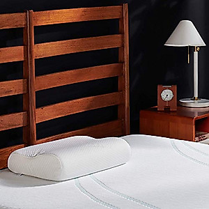 Tempur-Pedic TEMPUR Supreme 3-Inch Mattress Topper, Medium Firm, Queen, White & TEMPUR-Ergo Neck Pillow Firm Support, Medium Profile, White