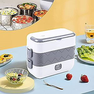 DYRABREST Double-Layer Electric Lunch Box Food Warmer Heater 110V Portable Rice Cooker Heating Container for Home Office Worker Cooking Meals Soup