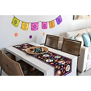 Dia De Los Muertos/Day of The Dead Decorations for Alter Table Runner Mexican Ofrenda Party Decor