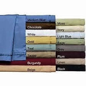Ethereal Bedding 400-TC Sateen Super Soft 5-PC Luxury Split Sheet Set Queen Solid Light Blue Fit Upto 21'' Inches Deep Pocket 100% Egyptian Cotton