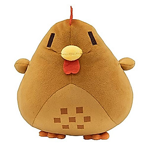 Lxooezu Video Game Valley Chicken Plush Toy 7.9 inches Chicken Pillow Game Peripheral Stuffed Animal Surprise Gifts for Boys and Girls Stardew Merch (Brown)