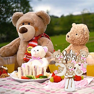 30Pcs Pink Bear Centerpiece Sticks We Can Bearly Wait Baby Shower Decorations Teddy Bear Table Toppers Bear Baby Shower Decorations Bear Centerpieces for Table Girls Baby Shower Supplies