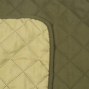 Home Details Quilted Reversible Furniture Protector Slipcover, Good for Dog Hair, Dust & Spills, Machine Washable, Arm Chair Sage-Olive