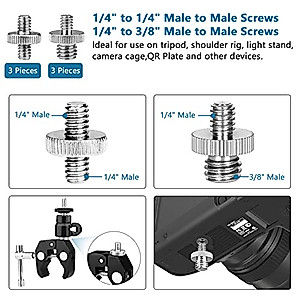 Camera Tripod Adapter, ChromLives 26Pack Camera Screw Mount Set 1/4 to 1/4 Tripod Screw,1/4 to 3/8 Camera Mount Adapter,Hot Shoe Adapter,Tripod Mount Adapter Set for Tripod/Monopod/Quick Release Plate