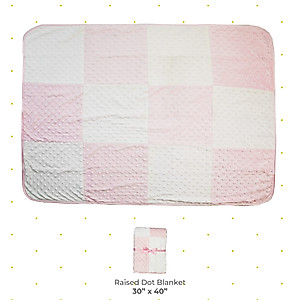 Spasilk Raised Dot Blanket, Baby Blanket with Satin Trim, Minky Baby Blanket, Pink