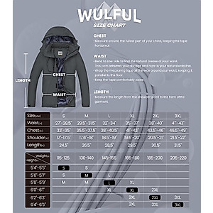 WULFUL Men's Waterproof Ski Jacket Warm Winter Snow Coat Mountain Windbreaker Hooded Raincoat