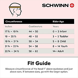 Schwinn Classic Toddler Bike Helmet, Dial Fit Adjustment, Kids Age 3 - 5 Year Olds, Girls and Boys Suggested Fit 48 - 52 cm, Carnival