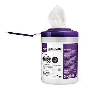 PDI Super Sani-Cloth Germicidal Disposable Wipe, White, 6 X 6-3/4", 160 Count