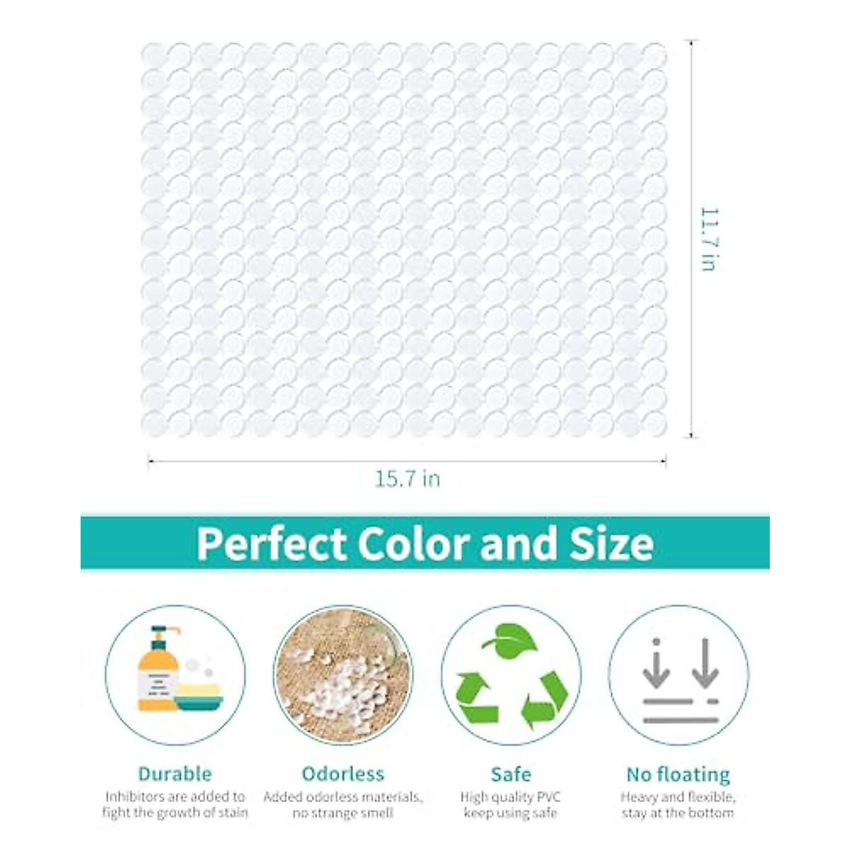 Bligli 2-Pack Kitchen Sink Mat: PVC Adjustable Sink Protector | Sink liner Pad | Dish Drying Mats, Easy to Clean & DIY Cut | 15.7 x 11.8 inch (Clear)