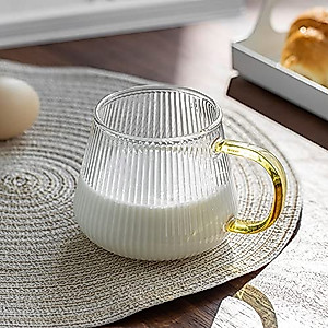 15 Oz Glass Coffee Mugs Set of 2,Glass Coffee Cups with Lids and Spoon,Clear Coffee Mug for Hot Beverages and Cold,Ice Coffee,Tea,Cereal, Milk,Cappuccino,Latte,Dishwasher and Microwave Safe.