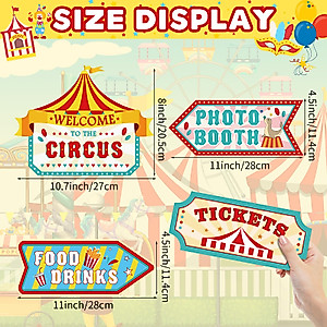 20 Pieces Carnival Decorations Circus Theme Party Directional Signs Carnival Party Signs Welcome to The Circus for Kids Carnival Birthday Party Decorations Supplies