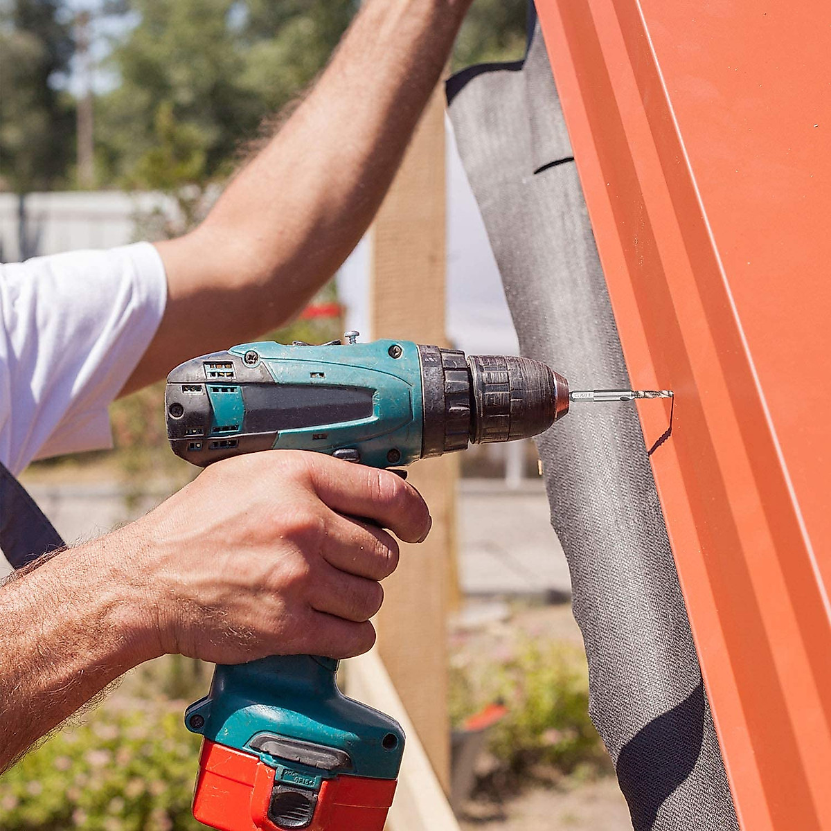 HUAZHICHUN 6Pcs Metric Drill Tap Set Hex Shank Combination Drill and Tap Bit Set HSS Screw Tap Deburr Drill Bits M3-M10