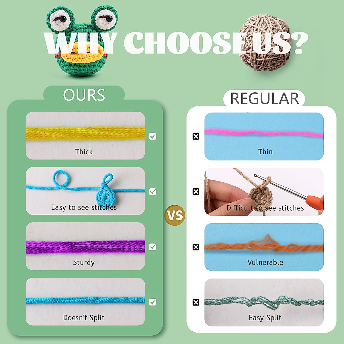 Crochet Yarn for Beginners, Cotton-Nylon Blend Beginner Yarn for Crocheting with Easy-to-See Stitches -Crochet Kits Yarn，Worsted-Weight Medium #4,3 Pack Cotton Yarn with Hook(3 * 50g) Pink Yarn