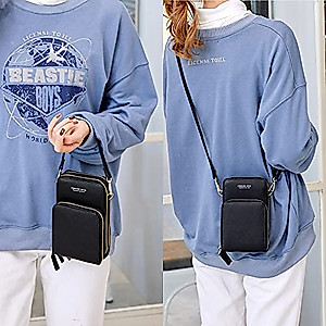 SENLANY Cell Phone Purse Small Crossbody Bag for Women Touchscreen Purse with Cards Slots Phone Purses with Shoulder Strap Green