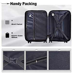HOUAGI Luggage Sets Expandable ABS Hardshell 3pcs Clearance Luggage Hardside Lightweight Durable Suitcase sets Spinner Wheels Suitcase with TSA Lock 20in/24in/28in