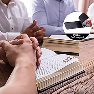 36 Pieces Magnetic Bible Verse Bookmarks Inspirational Scripture Book Markers Encouraging Flower Page Clips Presents for Women Kids Students Teachers School Home Office Supplies