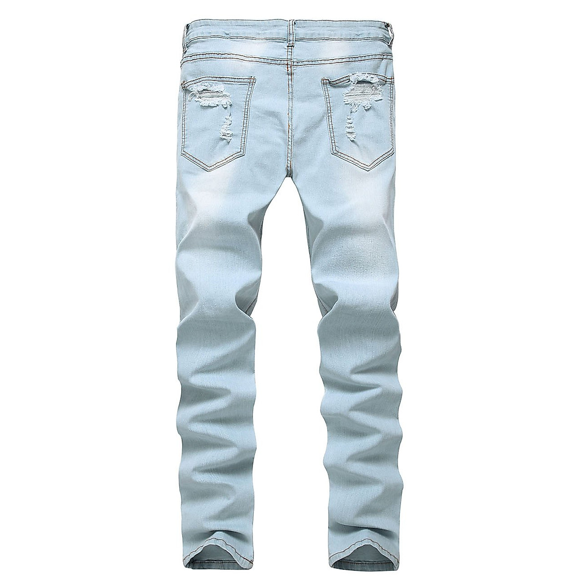 DSDZ Men's Stretch Ripped Distressed Denim Jeans with Big Hole Blue1 38