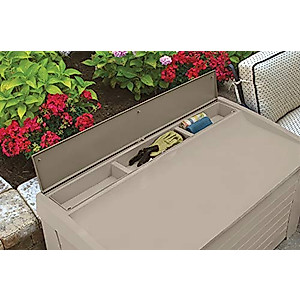 Suncast 127 Gallon Outdoor Resin Deck Storage Box, Taupe