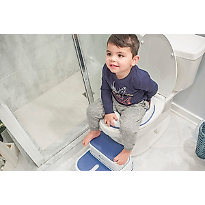 UpPro 2 in 1 Anti Slip Bunny Step Stool, Detachable Double Up Kids Step Stool, Wide Step Toddler Step Stool, Kids Step Stool for Toilet Potty Training, Kitchen, and Bathroom(Blue)