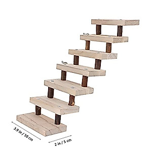 NUOBESTY Small Animal Wooden Ladder Platform Cage Bridge Guinea Pig Habitat Climbing Toy for Rabbit Hamster Bunny Squirrel Hedgehog Chinchilla Rat Mouse