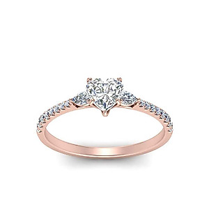 SISGEM 10K 14K 18K Solid Gold Heart Engagement Rings for Women,Heart-Shaped Halo Moissanite Rings Wedding Engagement Anniversary Promise Bridal Bands with Engraved Name (14K Real Gold)