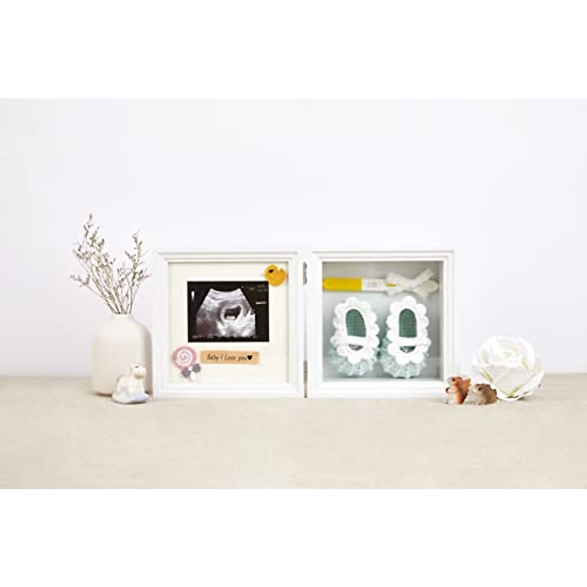 SmileReader Pregnancy Keepsake (with at-Home-Tool Kit), Sonogram Frame Keepsake Case, Shadow Box, Gift for New Parents Moms and Dads