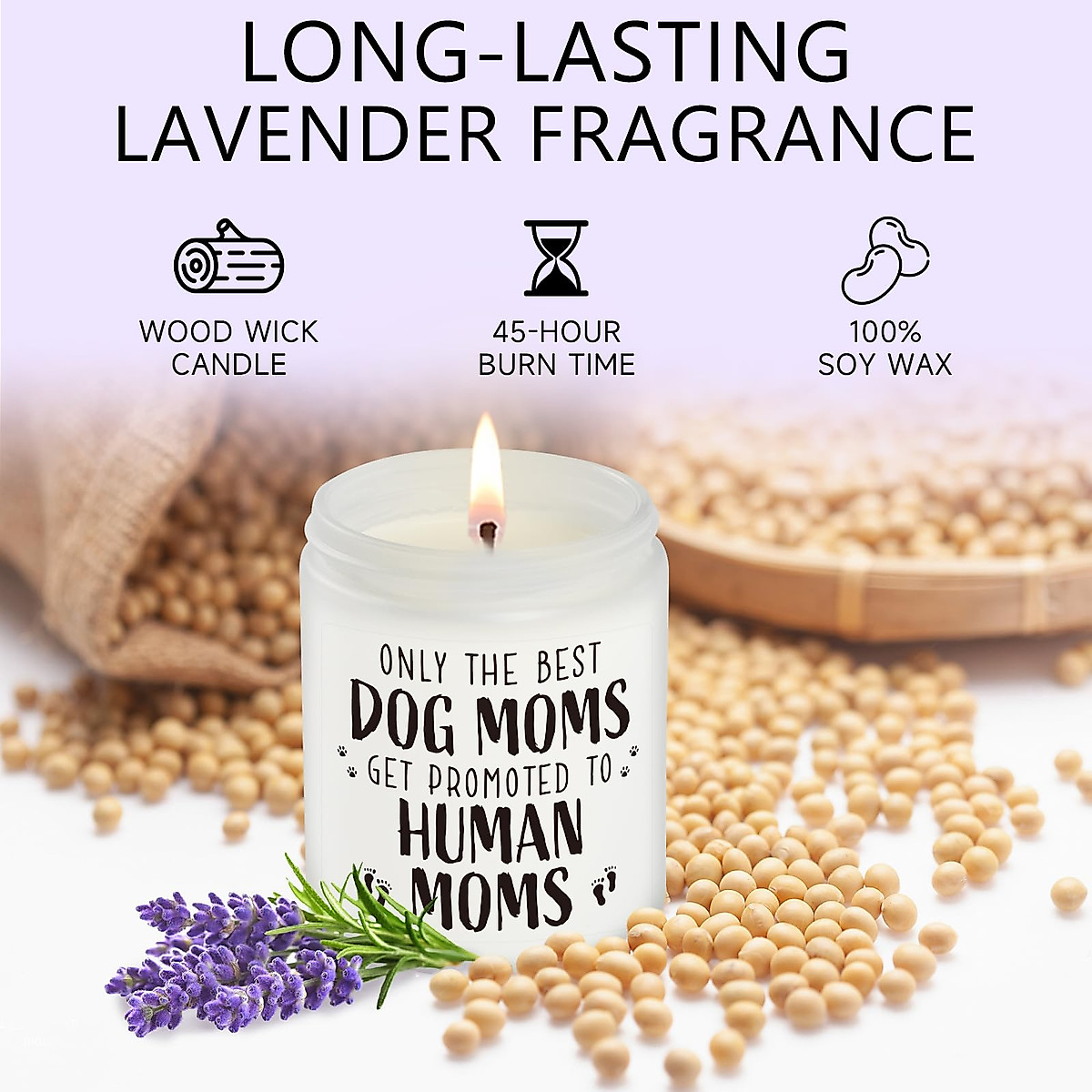 Best Expecting Mom Gifts,New Mom Gifts for Pregnant Women,Funny Dog Mom Pregnancy Gift for New Mom,First Time Mom Gifts,Mothers Day Gifts for New Mom,Mom to Be Gifts with Lavender Scented Candle