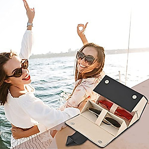 ROSELLE Sunglasses Organizer 5 Slots Glasses Case Multiple Pairs Eyeglasses Box Hanging Eyewear Holder for Storage, Protect,Travel and Display