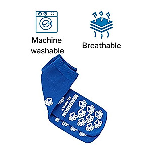 McKesson Terries Slipper Socks, Non-Slip Grip Socks, Royal Blue, Adult Shoe 7 1/2 to 10, 1 Pair