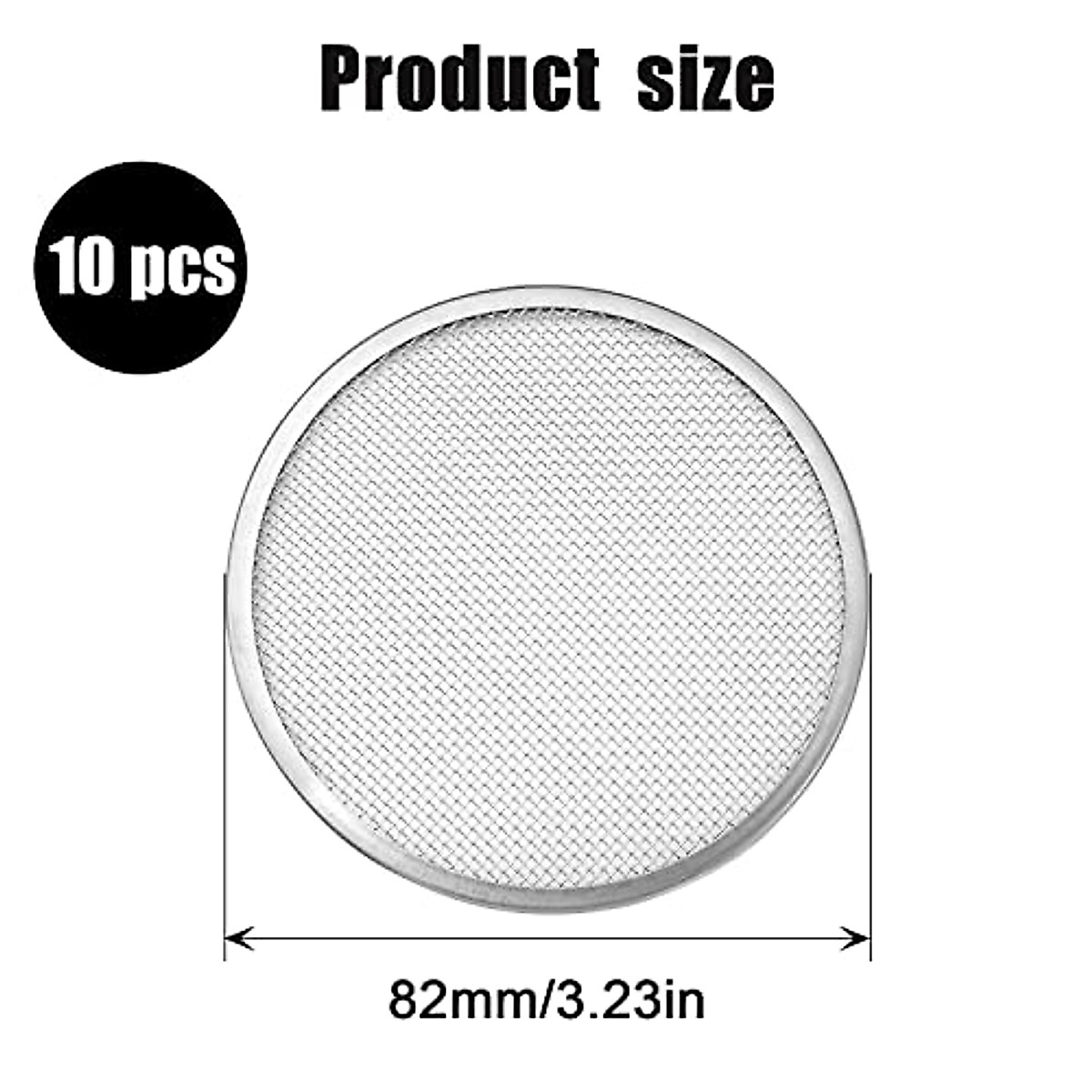 10pcs Mason Jar Sprouting Lids, Stainless Steel Screen Lids Sprouting Lids for 86mm Wide Mouth Mason Jar Seed Sprouting Jar Lids for Growing Bean Broccoli Alfalfa Seeds