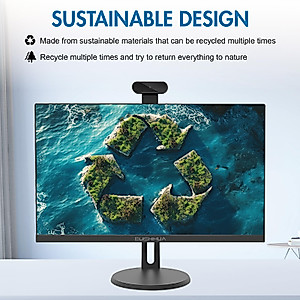 EUISHIHUA 24” All-in-One Computers, i7 Quad-Core Desktop Computer with Camera, 8G Ram 512G SSD IPS HD Display, WiFi Bluetooth for Home Entertainment Business Office (i7-Black)