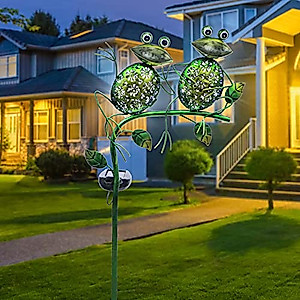 Outdoor Solar Stake Lights Frog Waterproof LED Metal Light Garden Decorative Lights for Walkway Pathway Lawn Patio