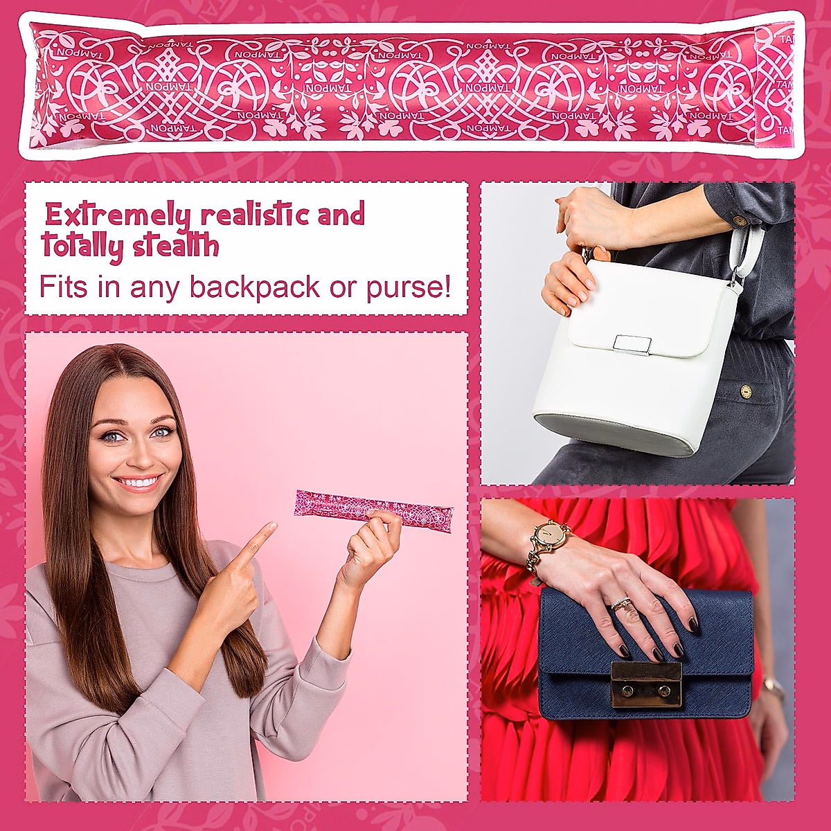 Copkim 100 Pieces Secret Tampon Flask Wrappers Tampon Reusable Wrappers Reusable Self Adhering Wrappers for Women, No Tubes Included (Exquisite)