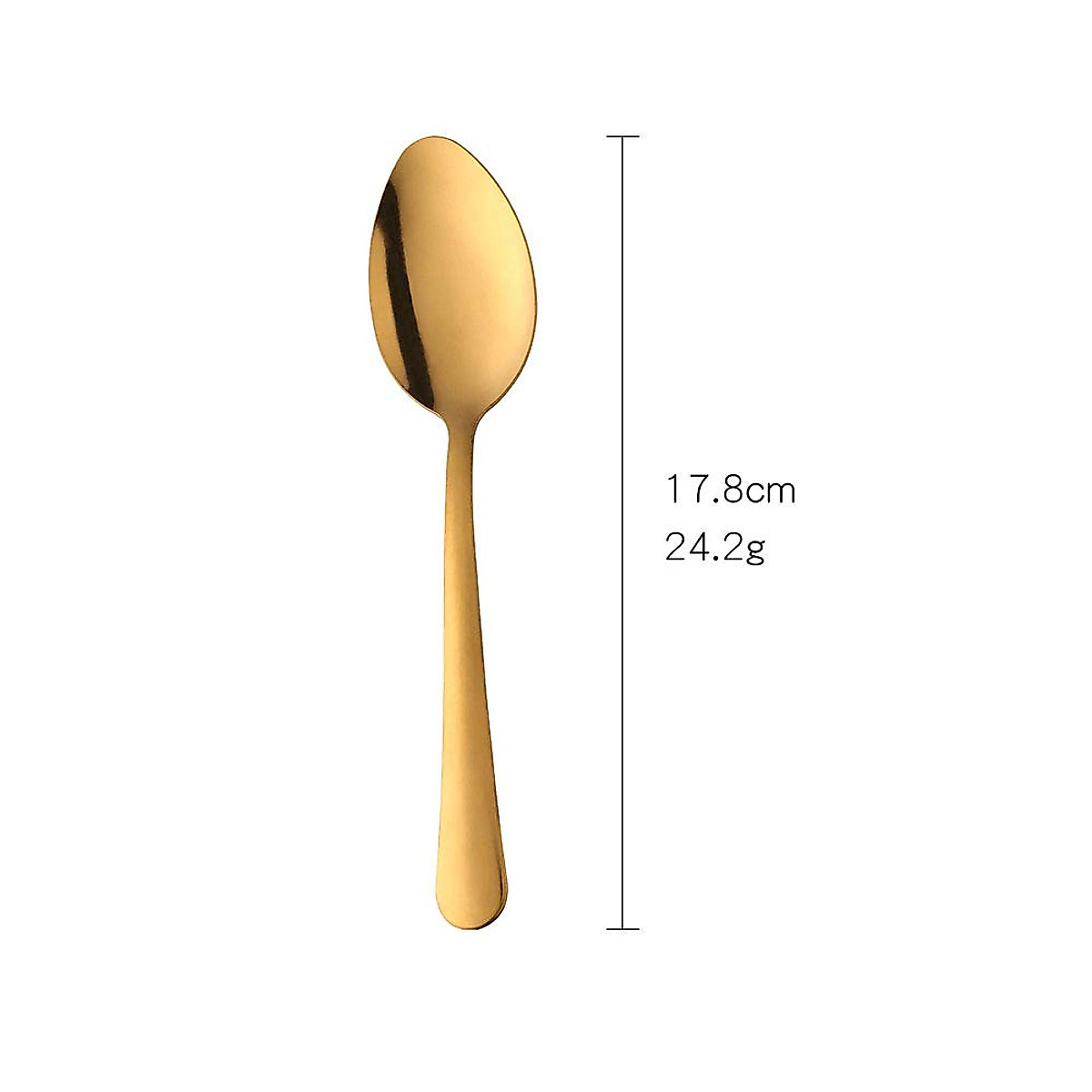 Gold Dinner Spoon 12-Piece Stainless Steel Dessert Spoon, BUY&USE 6.9 Inches Dinnerware Set