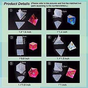 LET'S RESIN Dice Molds for Resin,Resin Dice Mold Set with Letter Number,Polyhedral Silicone Dice Molds for Resin Casting,3D Silicone Mold Kit for DIY Personalized Dices Making,Table Board Game